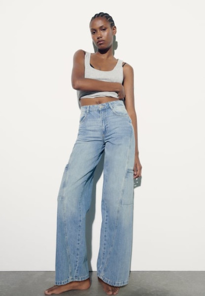 TRF O'RTA UZUNLIKDAGI YUK JINSI SHIMLAR, KENG OYOQLI 38